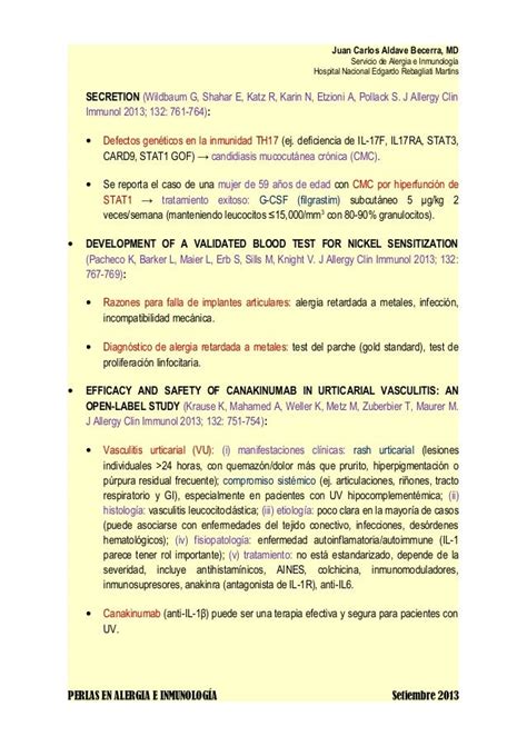 Perlas En Alergia E Inmunología Septiembre 2013