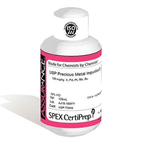 SPEX CertiPrep Precious Metal Impurities B Without Os In 15 HCl 125 ML From Cole Parmer