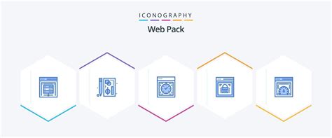 web pack 25 blue icon pack including web lock page lock web