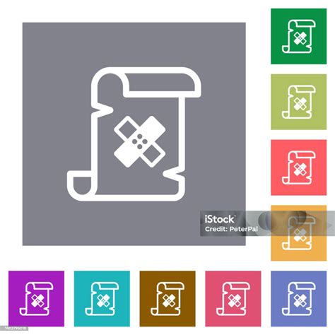 Script Patch Square Flat Icons Stock Illustration Download Image Now Accidents And Disasters