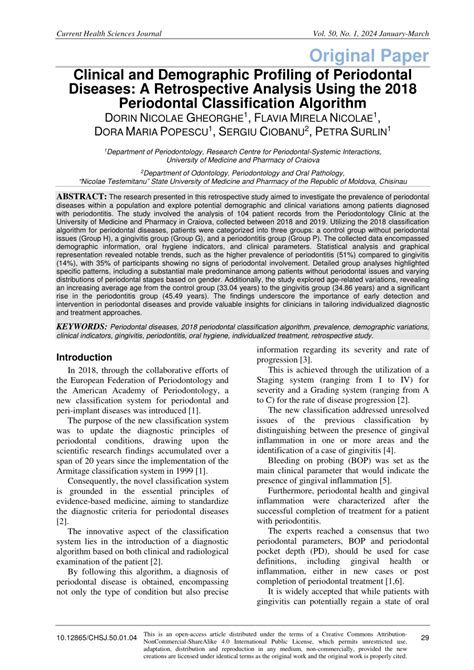 pdf clinical and demographic profiling of periodontal diseases a