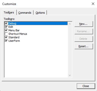 Customize Dialog Box ExcelBaby