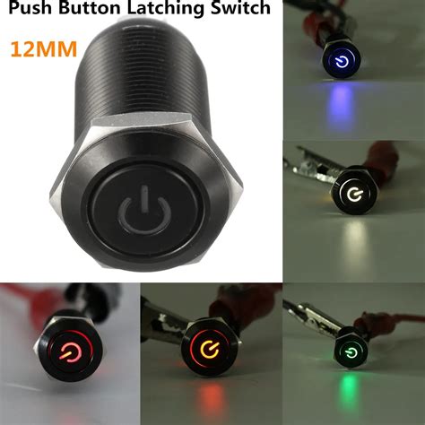 Aliexpress Com Buy V Mm Black Push Button Switch Self Locking Multicolor Power Symbol LED