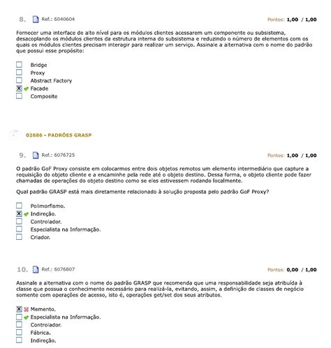 prova PADROES DE PROJETO DE SOFTWARE JAVA ESTACIO Padrões de