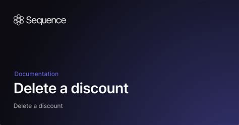 Delete A Discount Sequence