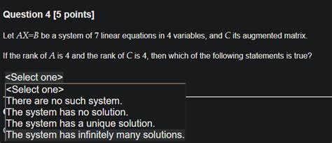 Solved Question 4 5 Points Let Axb Be A System Of 7