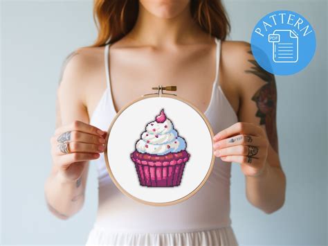Cupcake Cross Stitch Pattern PDF Sweets Xstitch Chart Holiday Cross