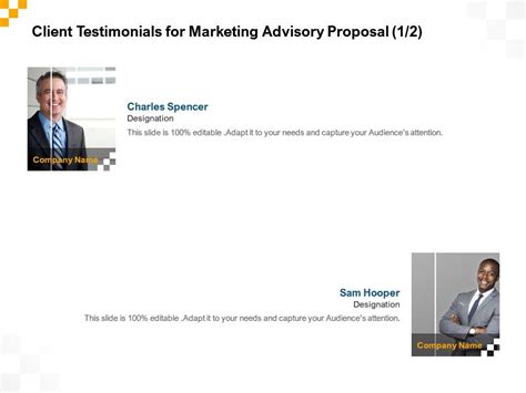 Client Testimonials For Marketing Advisory Proposal Ppt Powerpoint