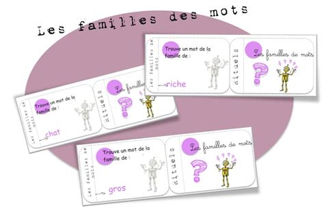 Cartes Rituels Les Familles De Mots Bout De Gomme Cycle 2 French