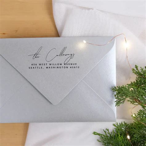 Script Handwriting Name And Return Address Rubber Stamp Zazzle