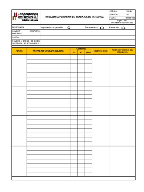 Ra 48 Formato Supervision De Personal Pdf