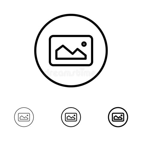 Image Photo Basic Ui Bold And Thin Black Line Icon Set Stock Vector Illustration Of Media