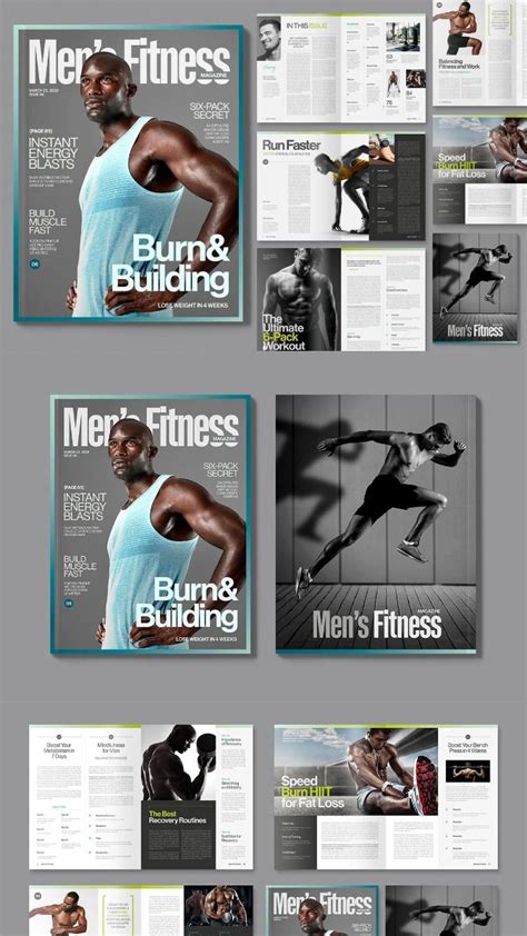 Mens Fitness Magazine Template Fitness Magazine Health Magazine