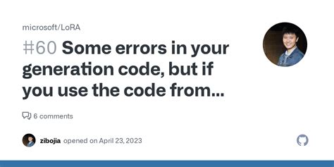 Some Errors In Your Generation Code But If You Use The Code From