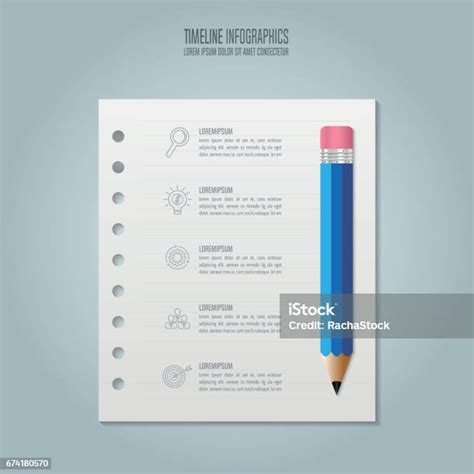 교육 Infographics 템플릿 5 단계 옵션입니다 타임 라인 Infographic 프레 젠 테이 션 워크플로 레이아웃