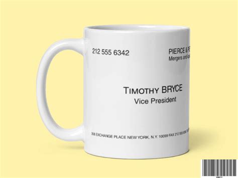 Timothy Bryce Name Card Psycho Movie Pop Culture Mug Etsy