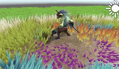 Cartoon Interactive Grass Built In