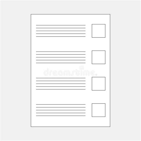 Ballot Or Questionnaire For Voting Or Testing Stock Vector Illustration Of Politics Testing