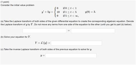 solved 1 point consider the initial value problem