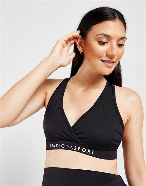 Black Pink Soda Sport Maternity Mid Cross Sports Bra Jd Sports Uk