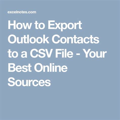 How To Export Outlook Contacts To A Csv File Your Best Online Sources