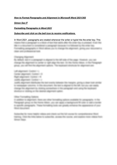 Solution How To Format Paragraphs And Alignment In Microsoft Word 2021