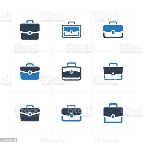 오피스 가방 아이콘블루 버전 가방에 대한 스톡 벡터 아트 및 기타 이미지 가방 벡터 비즈니스 Istock