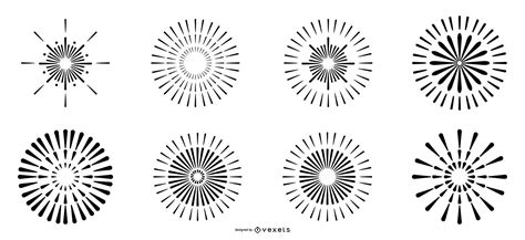 Line Fireworks Vector Set Vector Download