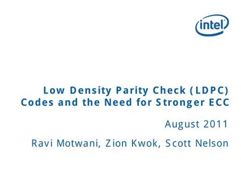 Ldpc Codes And The Need For Stronger Ecc Flash Memory