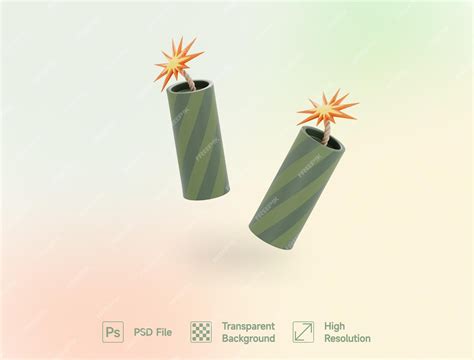 Premium Psd Firework Dynamite 3d Ramadan