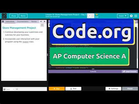 Code Org Lesson 12 Store Management Project Day 2 Answer Tutorial