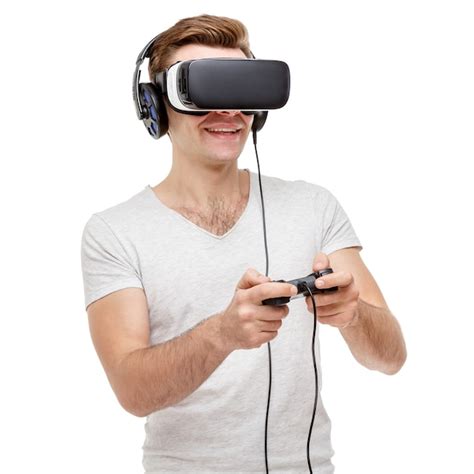 Hombre Con Gafas De Realidad Virtual Foto Premium