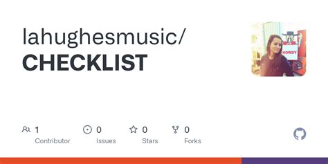 Github Lahughesmusicchecklist