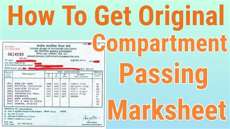 How To Get Original Passing Marksheet After Compartment 7startech