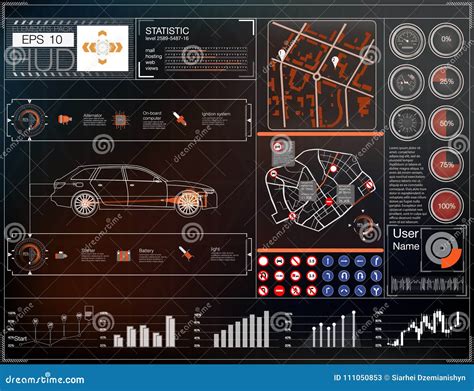 Car User Interface Map Hud Ui Abstract Virtual Graphic Touch User