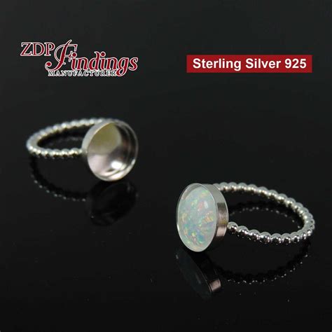 2pcs X Round Bezel Sterling Silver 925 Blank Ring For Gluing Or Setting