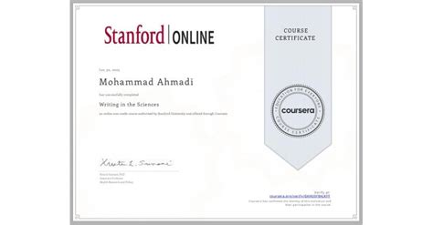 Mohammad Ahmadi On Linkedin Completion Certificate For Writing In The Sciences