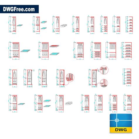 Wardrobe With Shelves Dwg Download Autocad Blocks Model Autocad