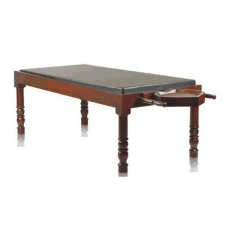 Ayurveda Massage Table Hard Rectangular Design Elegant Brown Finish