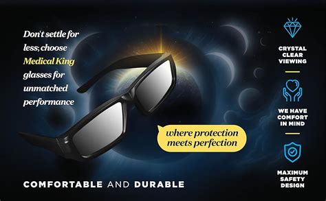 Medical King Solar Eclipse Glasses Plastic Aas Approved 2024 6 Pack