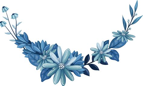 Blue Floral Bouquet With Watercolor 16407674 PNG