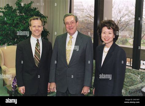 Office Of The Secretary Secretary Elaine Chao With Bill Brock Stock