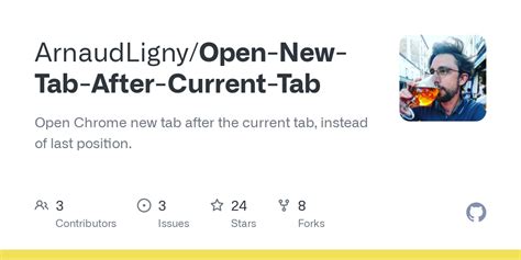 Github Arnaudlignyopen New Tab After Current Tab Open Chrome New