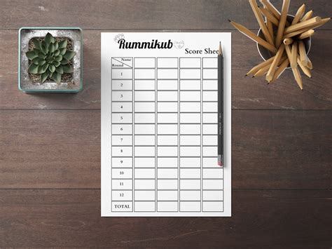 Rummikub Score Sheets Score Board Score Sheets For Games Party Rummikub