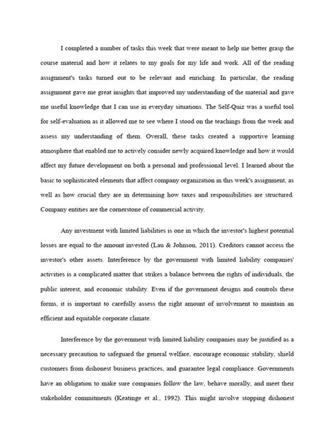 Learning Journal Unit 7 Bus 3305 Wk 7 Pdf Limited Liability Business Economics