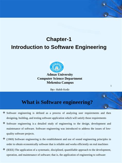 Chapter 1 Software Engineering Introduction Pdf Software