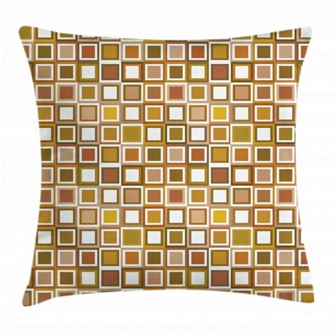 Geometric Throw Pillow Cushion Cover Square Pattern With Many Earthy