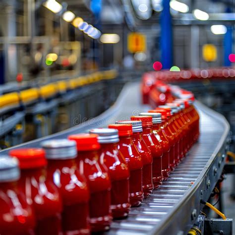 Tomato Paste Production Line Food Industry Working On Automated