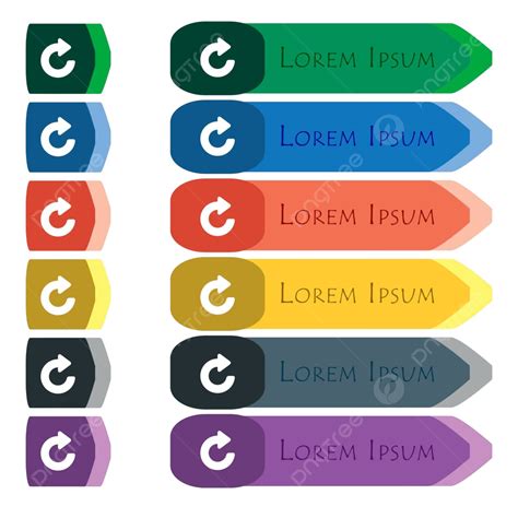 Colorful Upgrade Arrow Button Set With Small Modules Vector Pointer