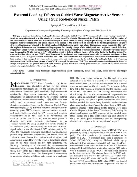 Pdf External Loading Effects On Guided Wave Magnetostrictive Sensor Using A Surface Bonded